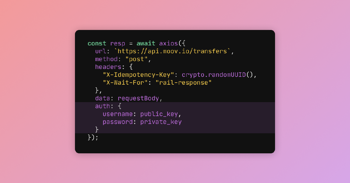 Basic authentication | Moov Documentation