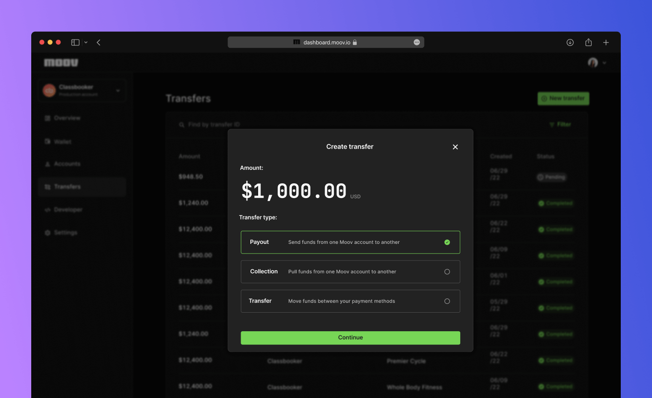 Quick start | Moov Documentation
