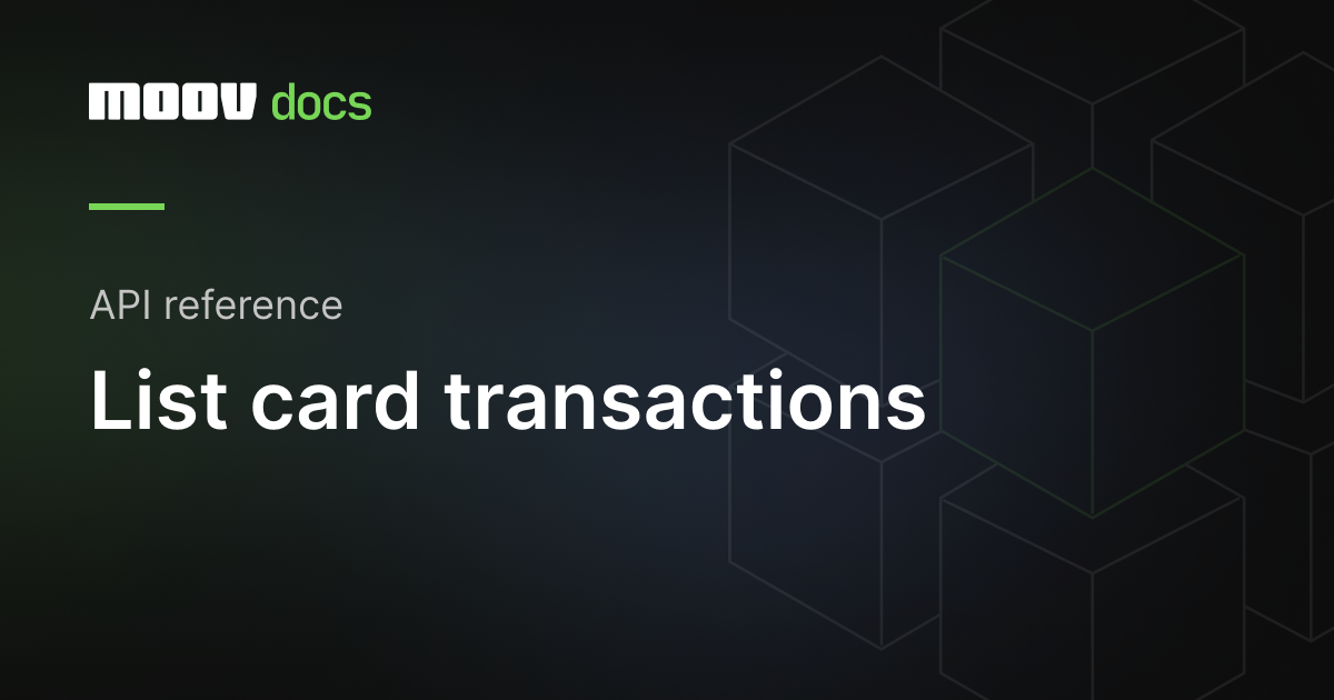 List card transactions | Moov Documentation