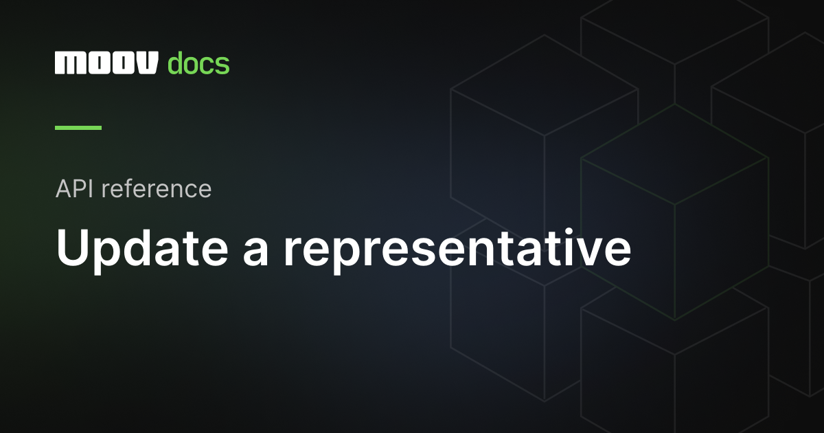 Update a representative | Moov Documentation