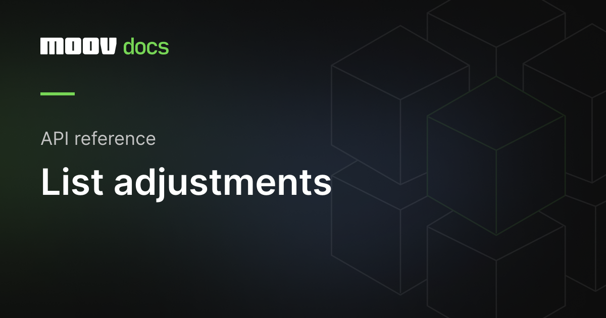 List adjustments | Moov Documentation